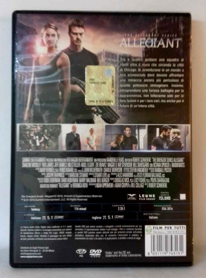 Allegiant The Divergent Series 'A Film By Robert Schwentke' Used DVD | eBay