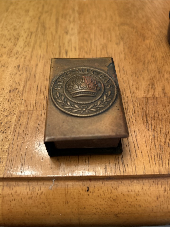 Vintage WW1 Germany Brass GOTT MIT UNS CROWN Matchbox Holder | eBay