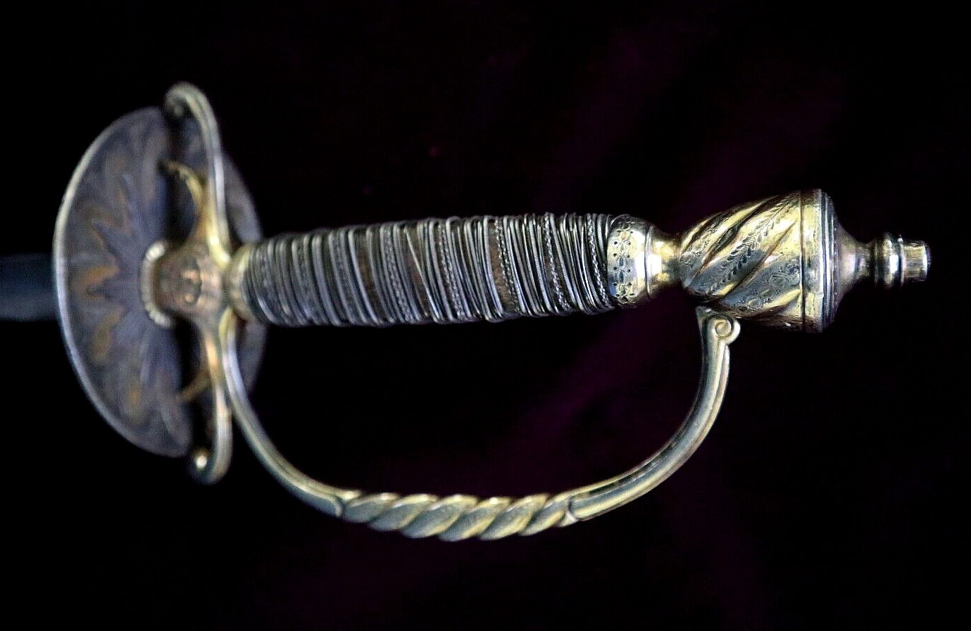 REVOLUTIONARY WAR SILVER HILT HALLMARKED WILLIAM KINMAN GOLD PLATE ...