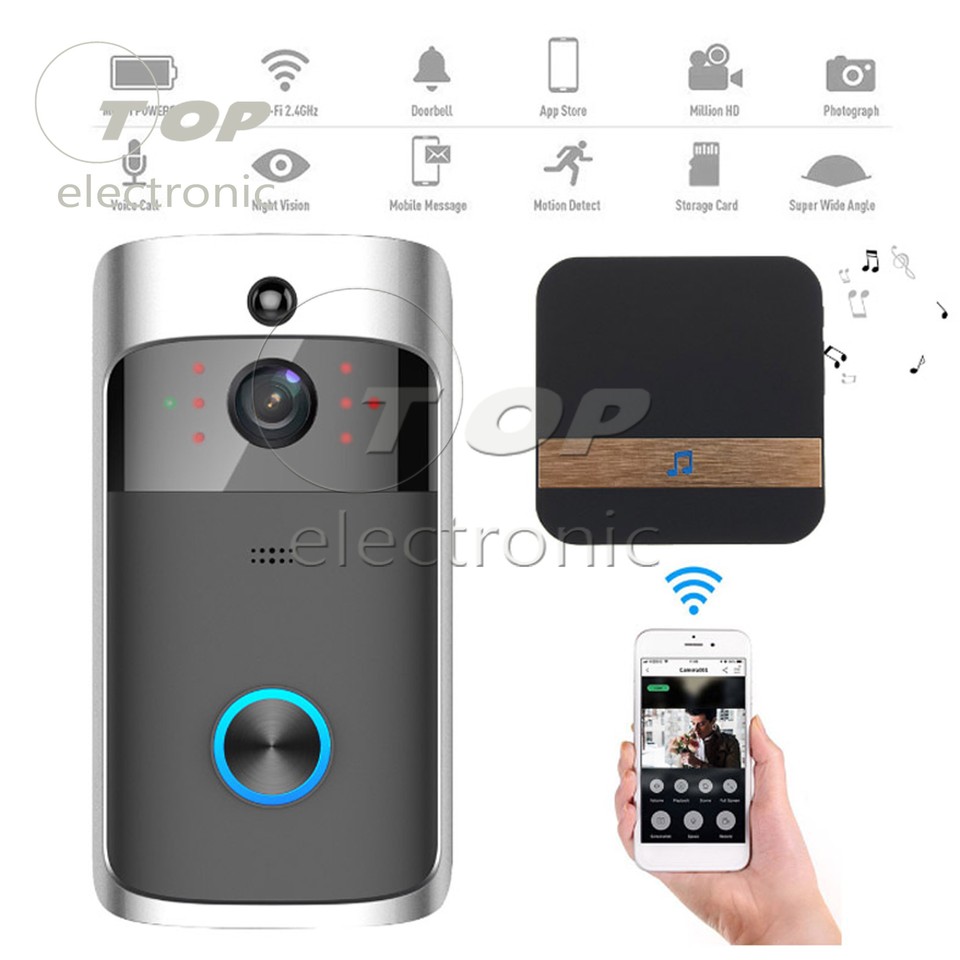 Doorbell Smart WiFi Wireless IR Video Camera Intercom Record Home Bell ...