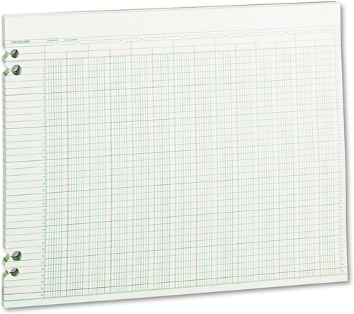 WLJG3024 Green Columnar Ruled Ledger Paper, Double Page Format, 24 ...