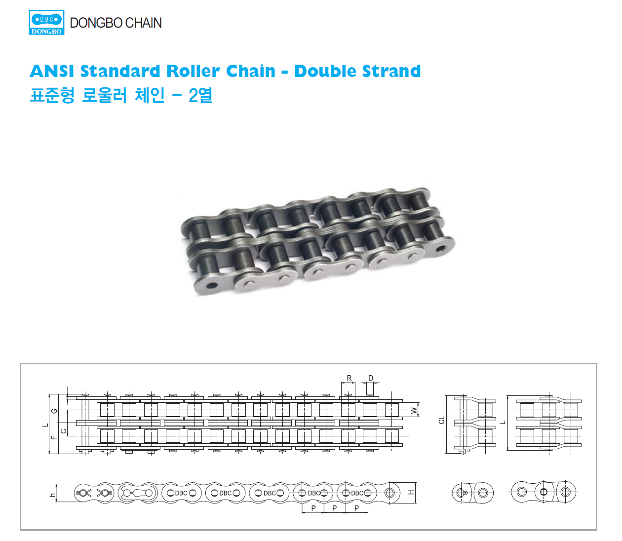 DBC Ansi Standard Roller Chain - RS80-2 Double Strand #80-2 120Link | eBay