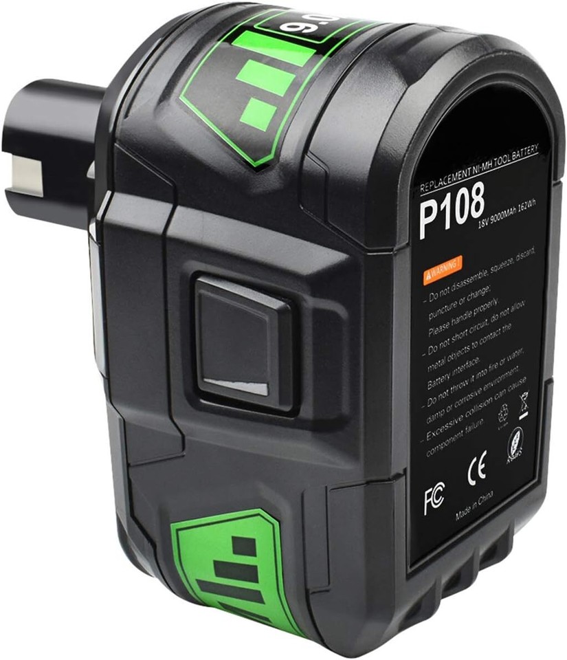 9.0Ah 18V Upgraded P109 For Ryobi Battery 65W Type C PD ONE+ P108 P103 ...