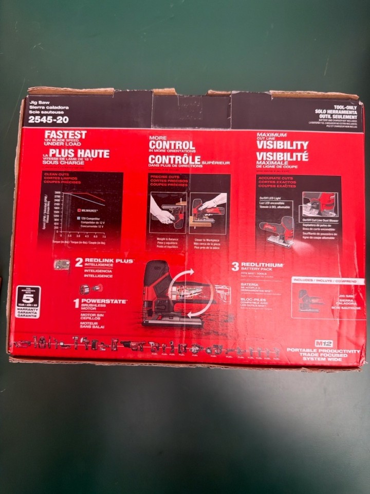 Milwaukee M12 FUEL Jig Saw 2545-20 Brushless Tool Only Jigsaw - NEW ...