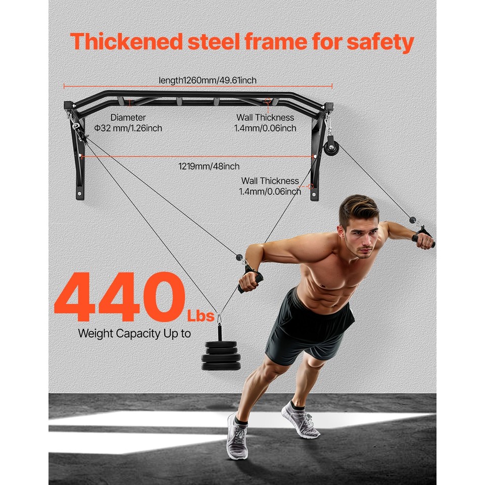 Uimoso Pull Up Bar Multi-Grip Wall Mounted Chin Up Bars Heavy Duty Home ...