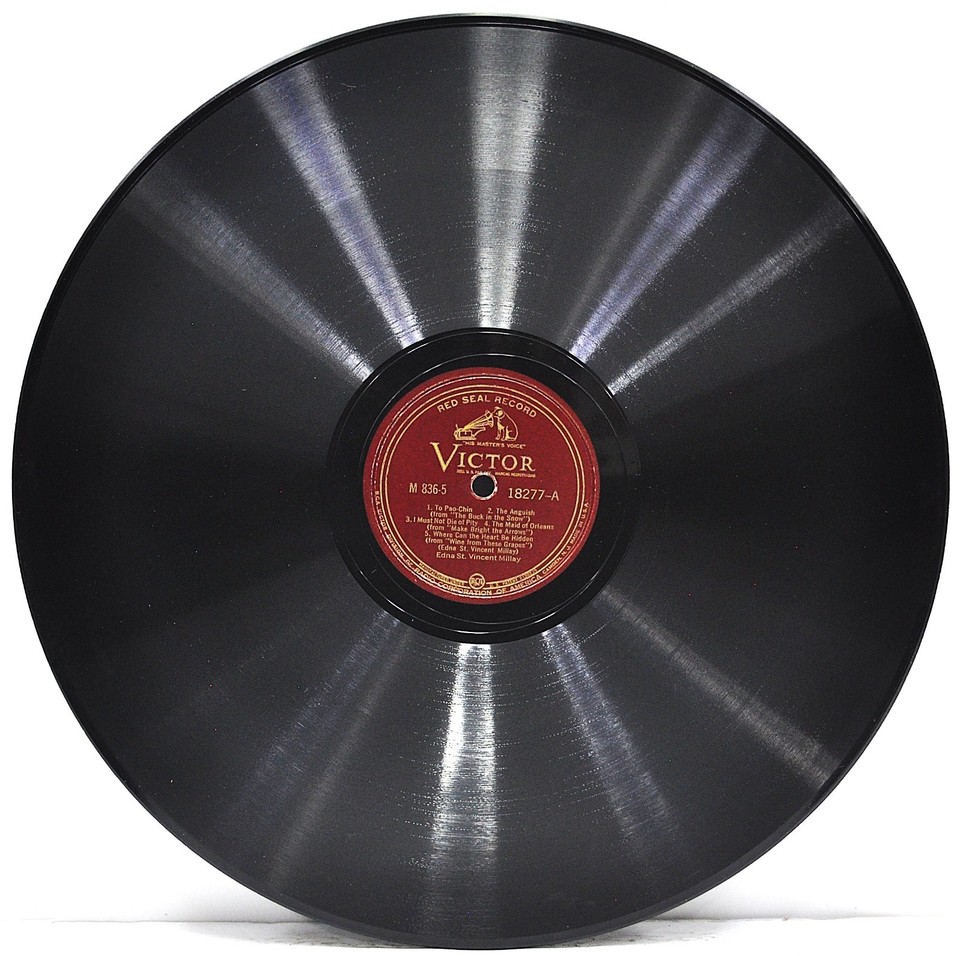 EDNA ST. VINCENT MILLAY "In Reading From Her Poems" 78RPM 12" 4 Disc ...