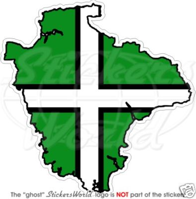 DEVON County Map-Flag England UK British 4" (100mm) Vinyl Bumper ...