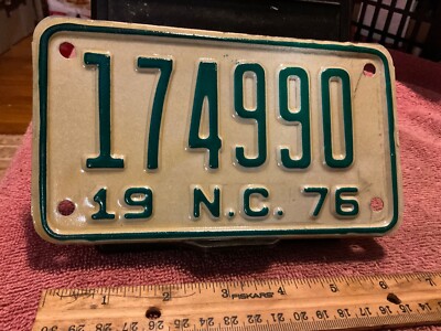 1976 North Carolina Motorcycle License Plate 174990 | eBay