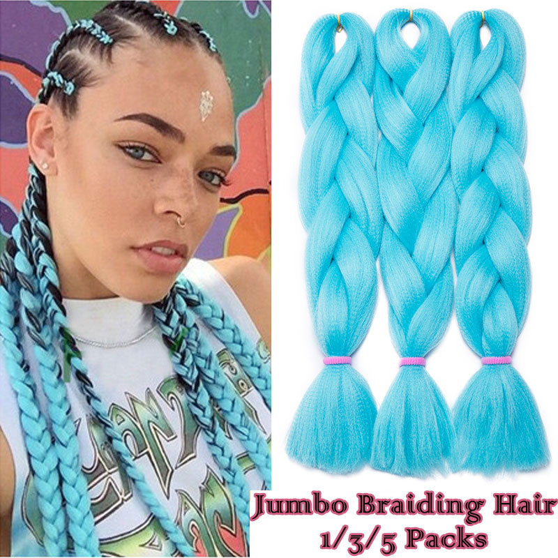 Long Braiding Jumbo Hair Expression Handmade Box Braids as human Mutil ...