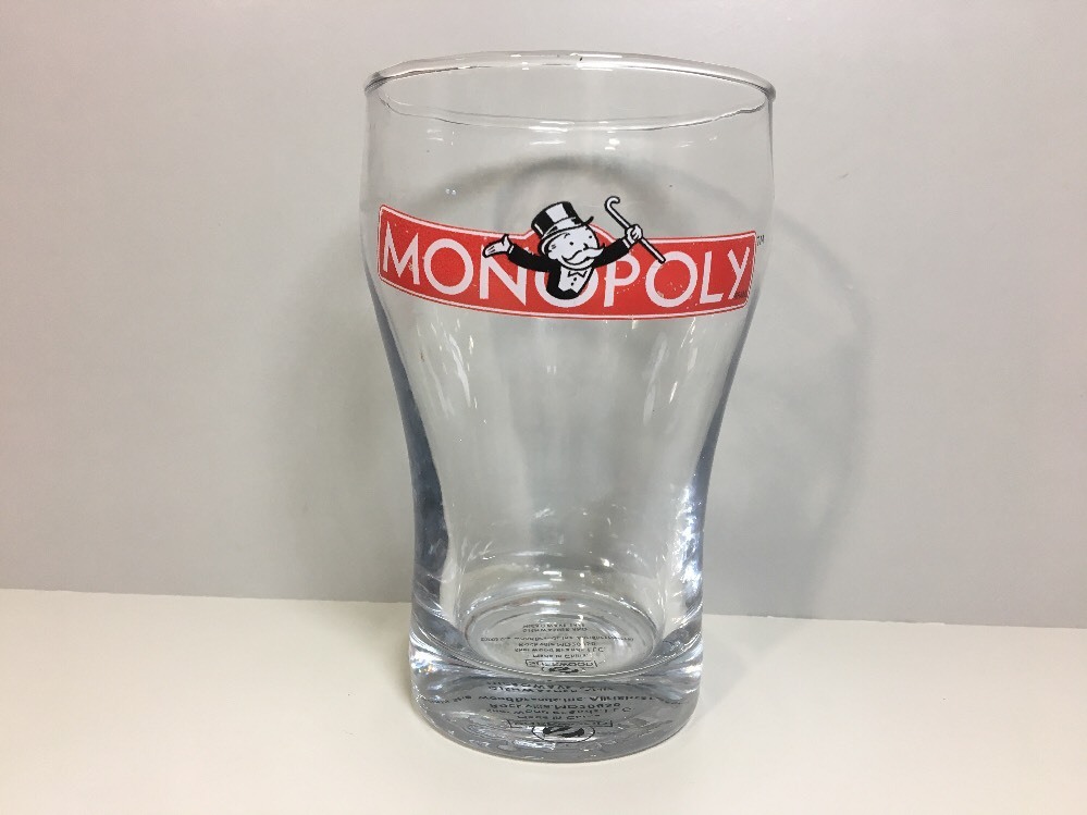 Monopoly Drinking Clear Glass 2005 Sherwood Brand Hasbro Cup Game Small ...