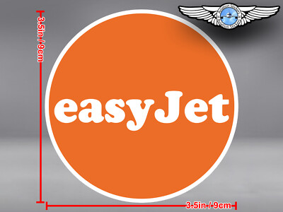 EASYJET EASY JET ROUND LOGO STICKER / DECAL | eBay
