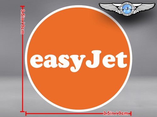 EASYJET EASY JET ROUND LOGO STICKER / DECAL | eBay