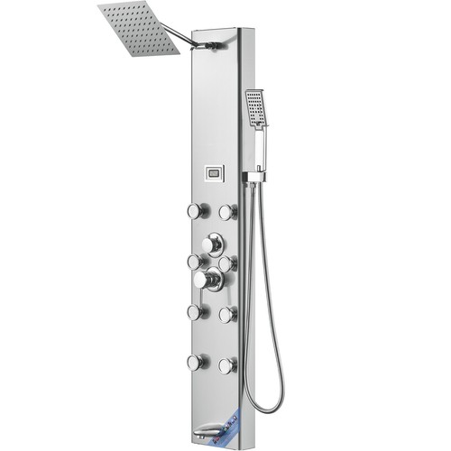 VEVOR Shower Panel Tower System 6 Modes Digital Display Stainless Steel ...