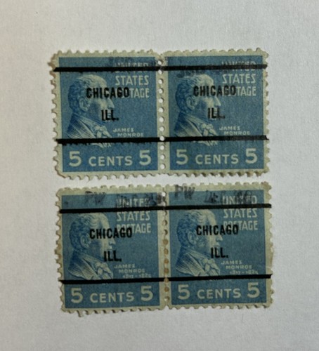 Scott 810 Stamp Lot, 4 James Monroe 5 Cent Stamps, Chicago, Illinois | eBay