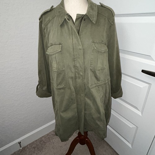 Torrid Military Style Zipper Snap Button Front Utility Jacket Coat Size ...