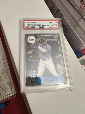 2022 topps series 1 wander franco t87-23 227/299 PSA 9. Pop 4, Only 1 ...