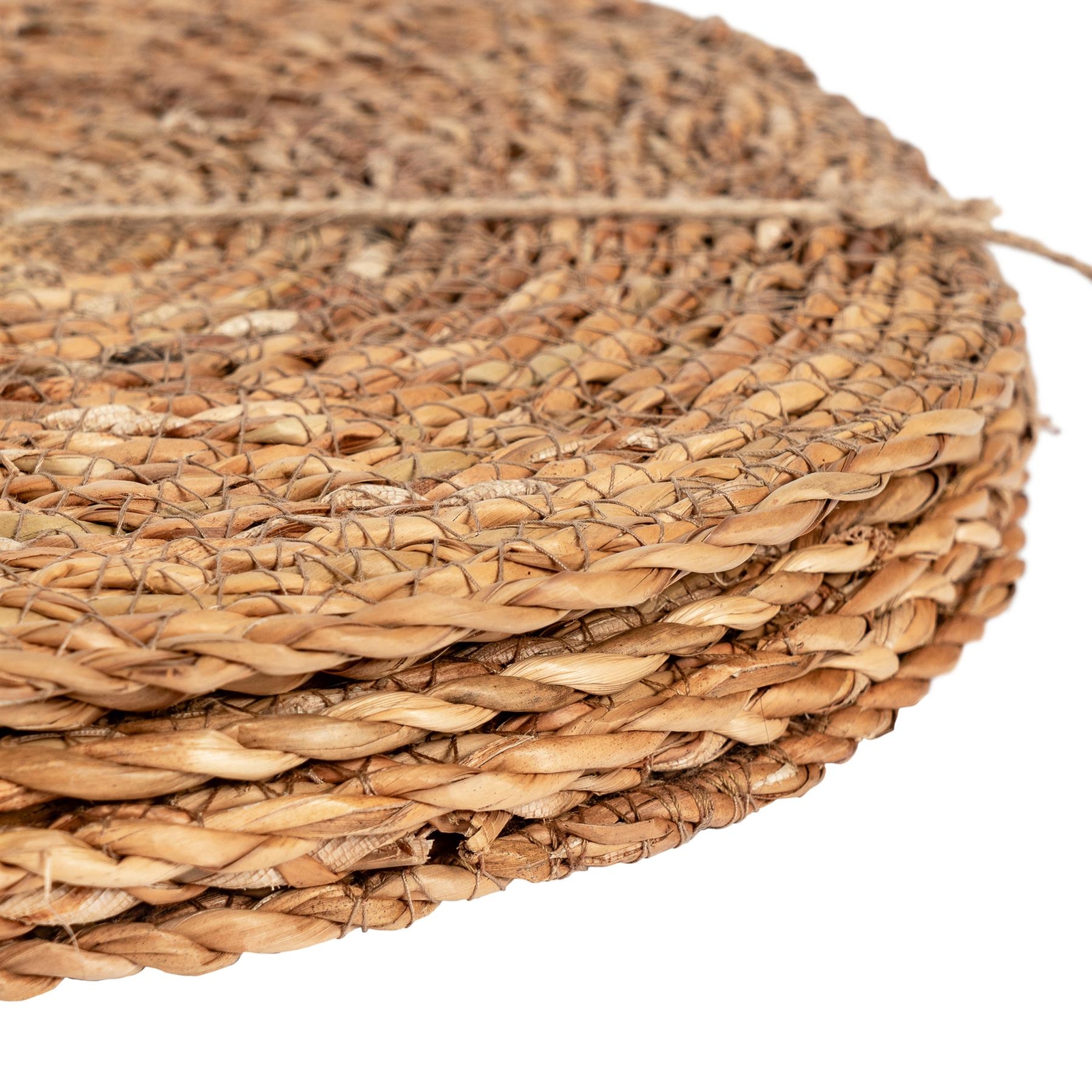 Round Straw Placemats Water Hyacinth Weave Rattan Drinks Mat - Typha ...