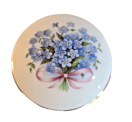 Vintage Forget Me Not Alaska State Flower Porcelain Trinket Box | eBay