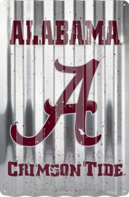 ALABAMA CRIMSON TIDE CORRUGATED METAL SIGN 12" X 18" UNIVERSITY BAMA ...