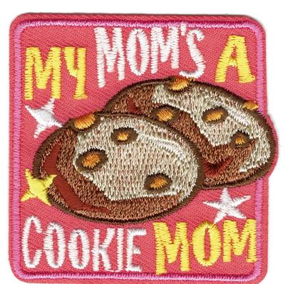 Girl MY MOM'S A COOKIE MOM PINK Fun Patches Crests Badges SCOUT GUIDES ...