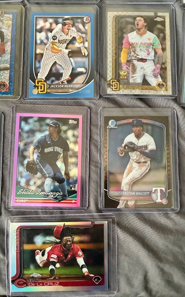 🔥Bowman & Topps Baseball 25 Card Lot: 11 Autos🔥#d Color, SPs, Parallels ...