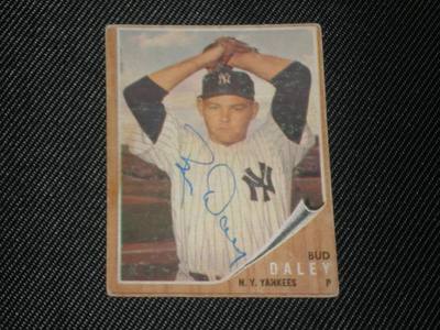 BUD DALEY 1962 TOPPS SIGNED AUTOGRAPH CARD #376 YANKEES | eBay