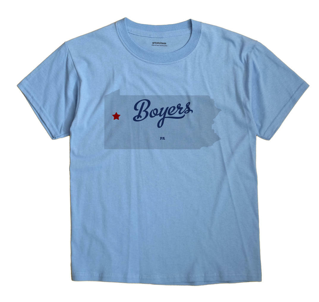 Boyers Pennsylvania PA T-Shirt MAP | eBay
