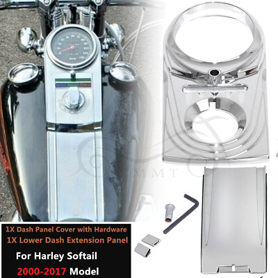 Dash Panel Insert Cover w/ Lower Extension For Harley Softail FLSTN ...