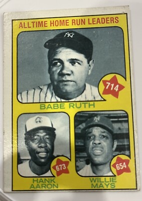 1973 Topps - All-Time Leaders #1 Willie Mays, Babe Ruth, Hank Aaron | eBay
