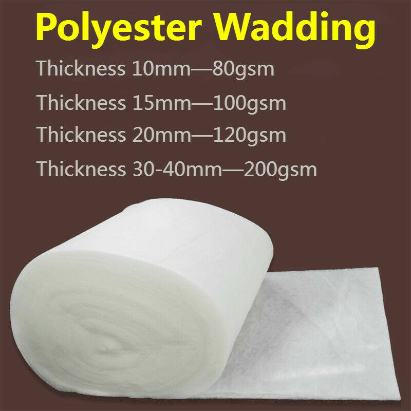 2M Polyester Wadding Fabric Roll for Quilting Crafts Padding 150cm Wide ...