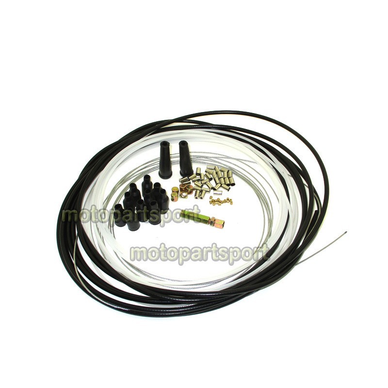 5 meters Motorcycle DIY Throttle Cable kit barrel nipples ferrules ...