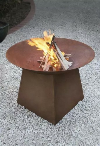 Glow Aurora™ Outdoor Large Firepit Fire Pit Rustic Rust Weathered Steel ...
