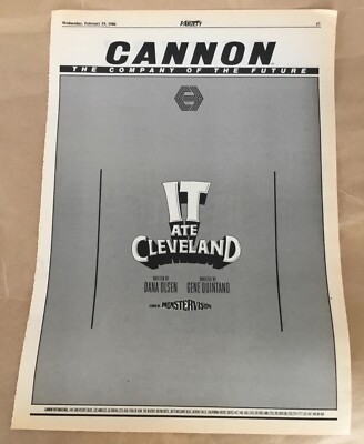 It Ate Cleveland Cannon film studio print ad 1986 vintage 1980s promo ...