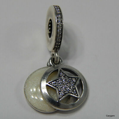 NEW AUTHENTIC PANDORA CHARM FRIENDSHIP STAR DANGLE 792148EN23 W SUEDE ...