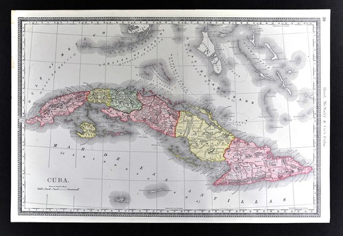 1892 Rand McNally World Map Cuba Havana West Indies Caribbean Jamaica ...
