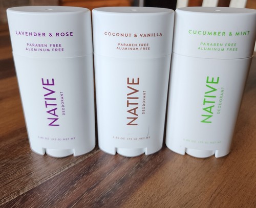 3 Pack Native Deodorant Cucumber & Mint/Lavender & Rose/Coconut ...