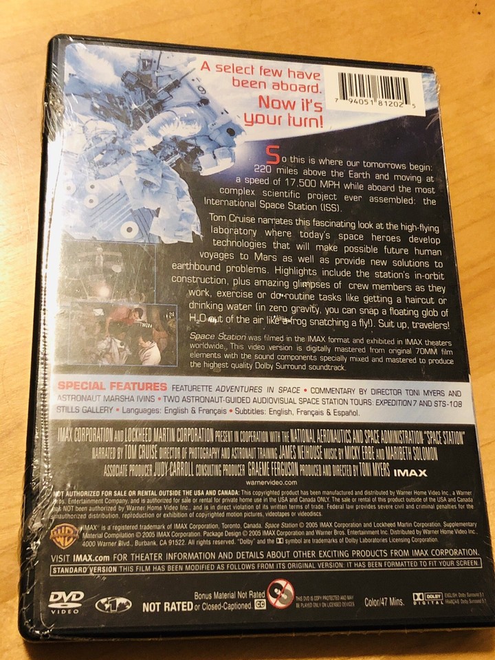 IMAX Space Station DVD Narrated by Tom Cruise BRAND NEW FACTORY SEALED ...