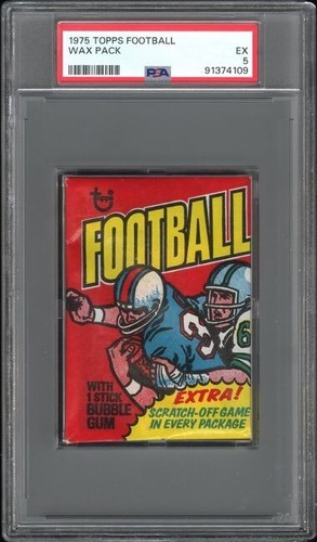 1975 Topps Football Sealed Unopened Wax Pack PSA 5 EX | eBay