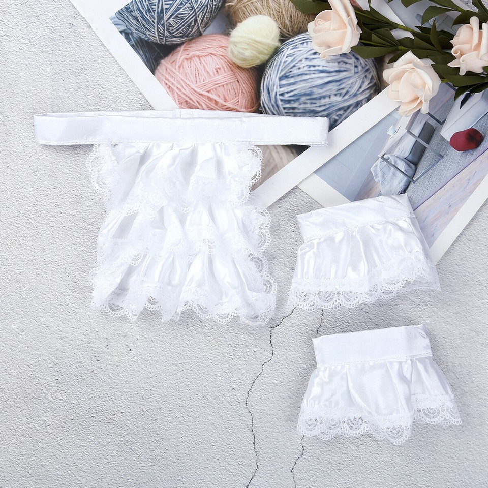 Vintage Victorian Detachable Lace Jabot Cuffs Set Neck Collar Ruffle ...