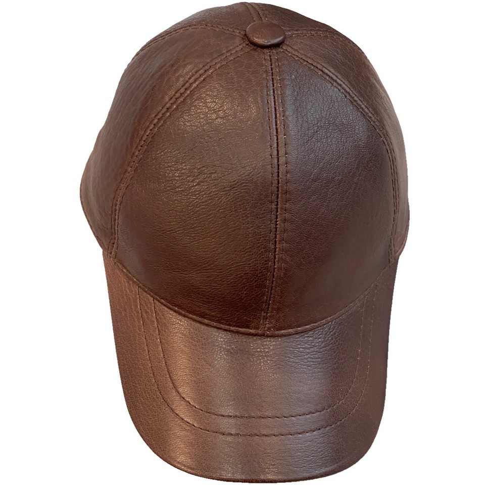 Genuine Lambskin Leather Baseball Cap Hat Sports BROWN | eBay