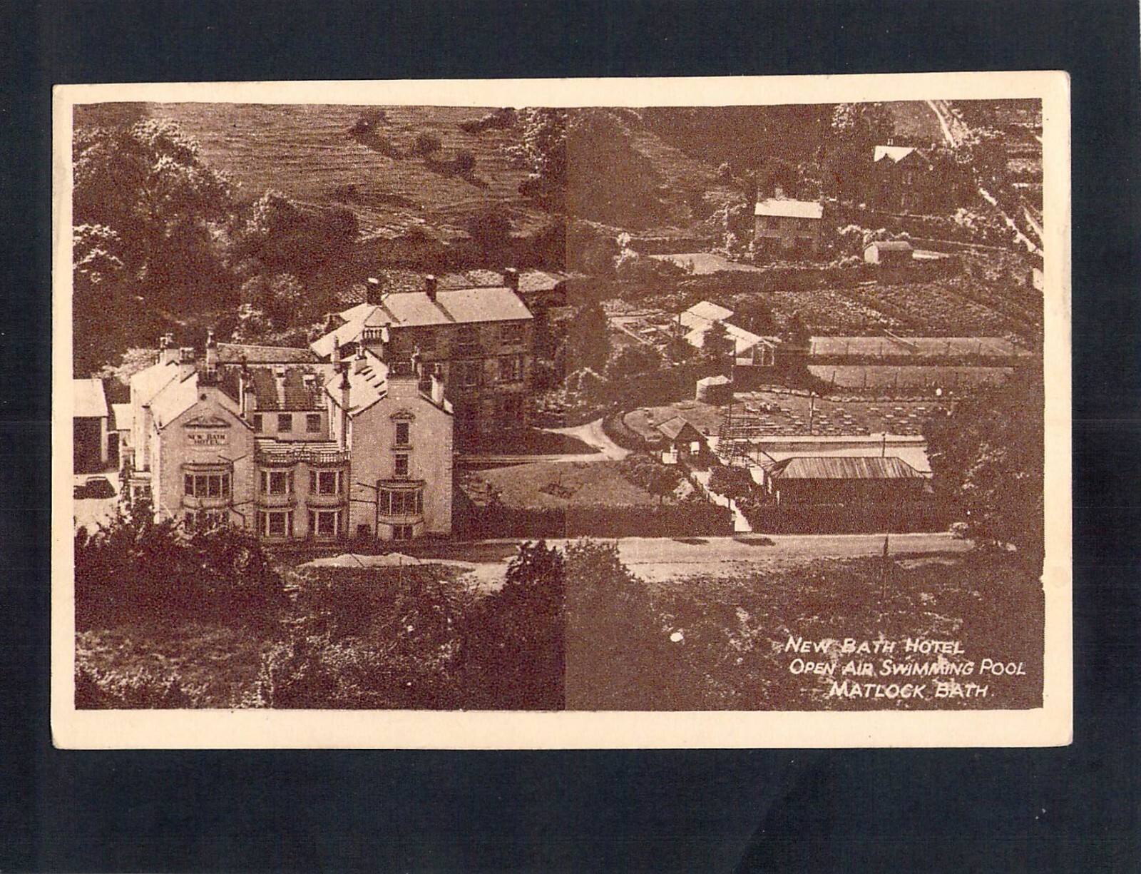 D4151 UK Matlock Bath New Bath Hotel Swimming Pool vintage postcard ...