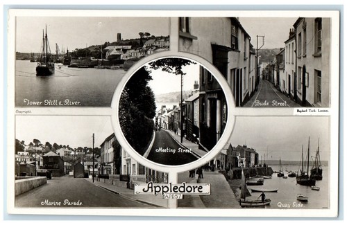 1937 Appledore North Devon England Multiview Tuck Art RPPC Photo Postcard | eBay