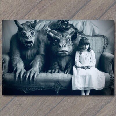 POSTCARD Girl Monster Weird Creepy Imaginary Friend Nightmare Scary ...