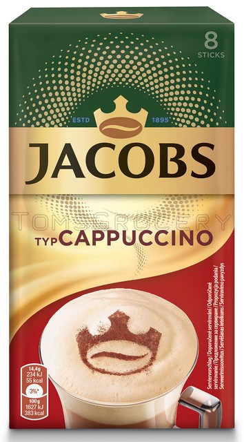 Jacob's Instant Cappuccino Sachet Classic Cappuccino 8 Count Box for ...