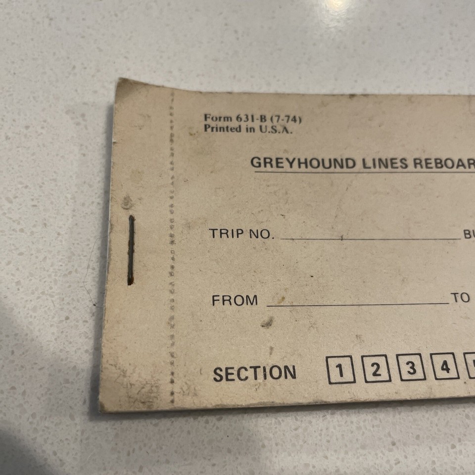 Greyhound Bus Lines Reboarding Check - packet | eBay