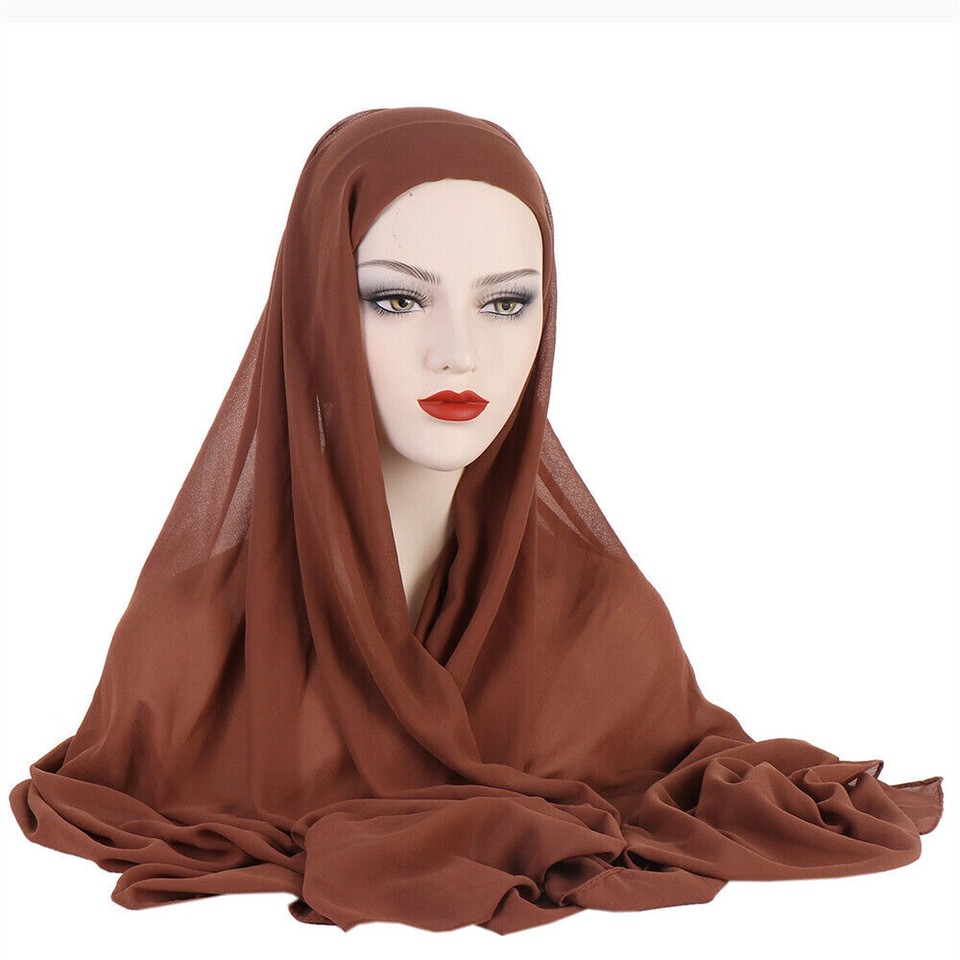 Pull On Women Hijab Wrap Shawl Instant Muslim Turban Amira Scarf Stole ...