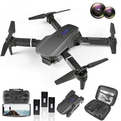 Drone with Camera 4K HD WIFI Dual Camera Foldable RC Quadcopter w ...