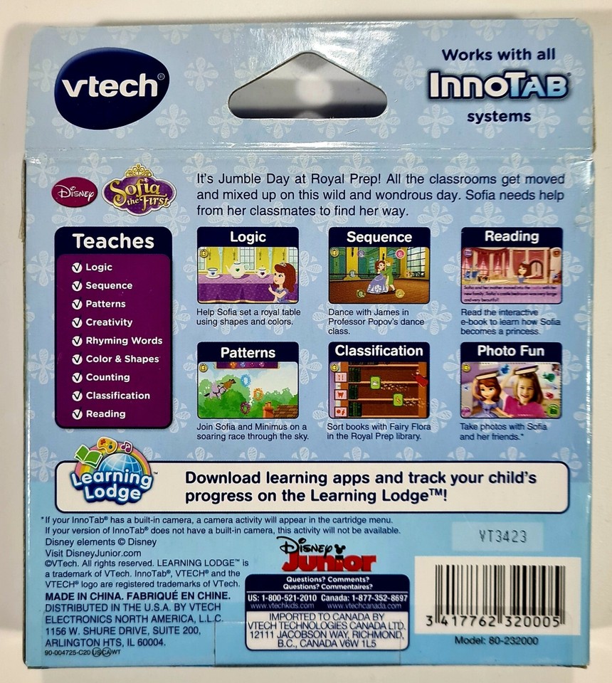 Vtech Innotab Game Disney Sofia The First Princess OVP Learning ...