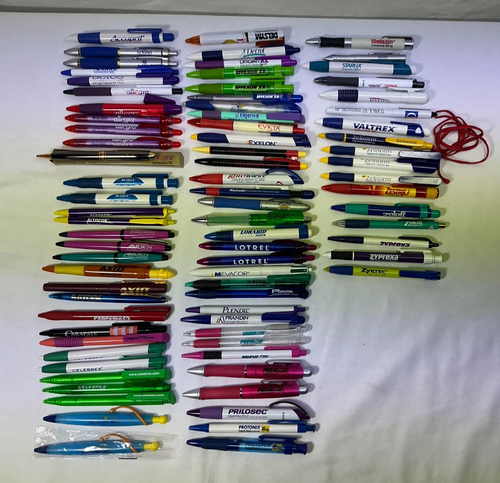 Advertising Pharmaceutical Promo Pens Various Drug Rep, Lot of 80, Not ...
