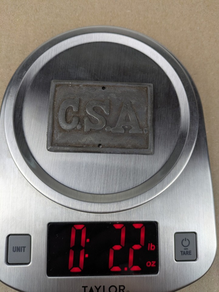 Original Rare Civil War Confederate States CSA Cannon Ball Crate Tag ...